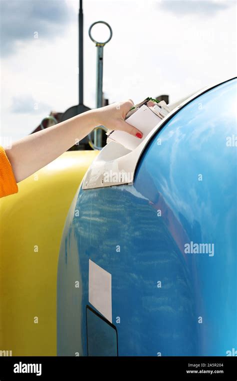 Waste Sorting Segregation Of Garbage Into A Container Stock Photo Alamy