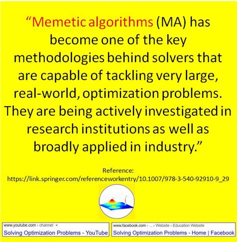 What Do You Think About Memetic Algorithm Solving Optimization Problems