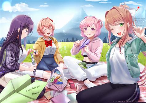 Wallpaper Anime Girls Doki Doki Literature Club Monika Doki Doki