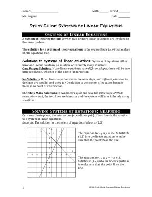 Fillable Online Study Guide Solving Linear Equations Free Download PDF Fax Email Print