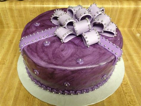 Purple Bow Birthday Cake