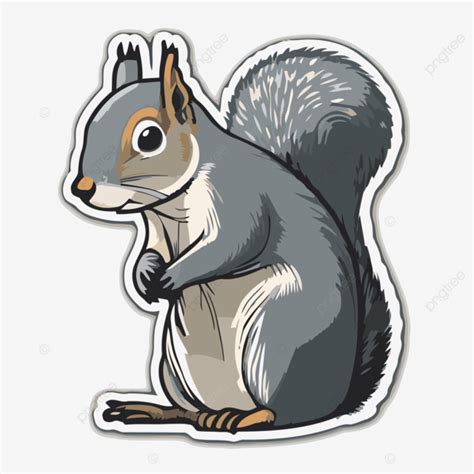 This Squirrel Sticker Is A Gray Squirrel Clipart Vector Squirrel Clipart Sticker Clipart Gray