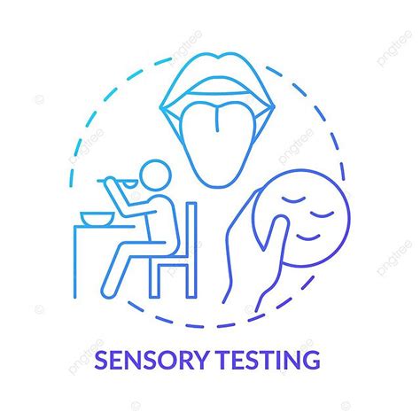 Sensory Testing Blue Gradient Concept Icon Linear Symbol Round Vector