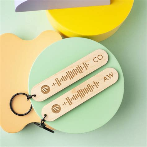 Spotify Code Personalised Initials Keyring Set By Boldly Whittle