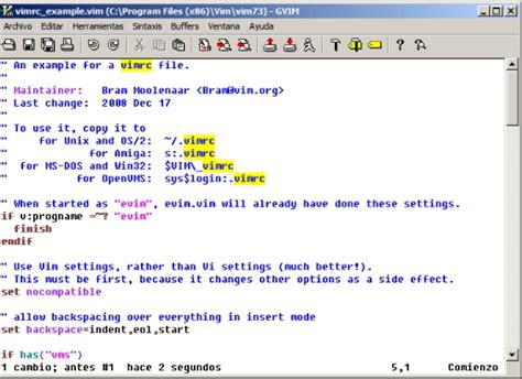 terminal Gvim Vim consola Windows Stack Overflow en español
