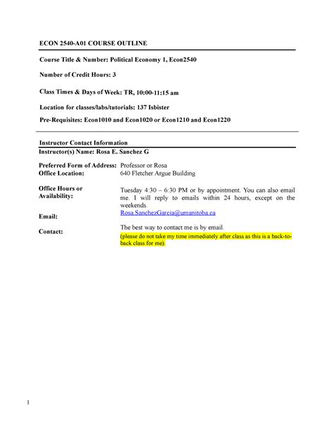 Course Syllabus Rosa Fall 2022 A01 Econ 2540 11 Econ 2540 A01