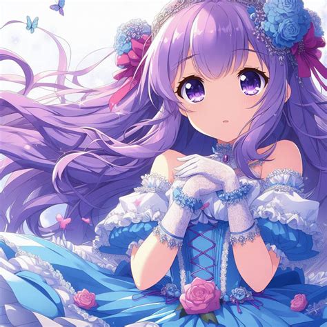 Beautiful Purple Hair Anime Princess By Glitchyart11 On Deviantart