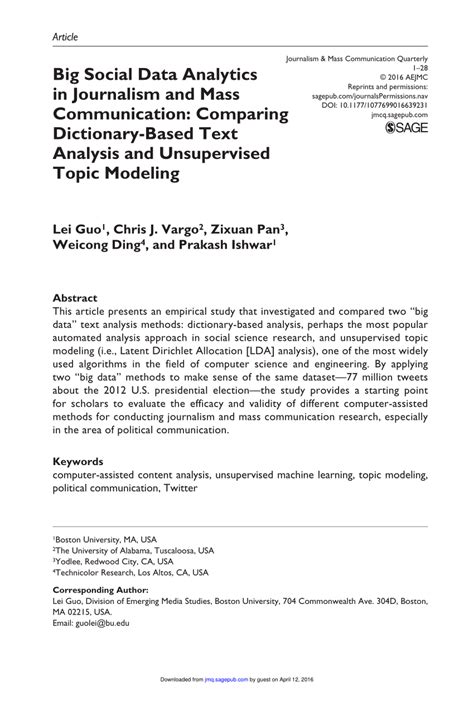 pdf big social data analytics in journalism and mass communication