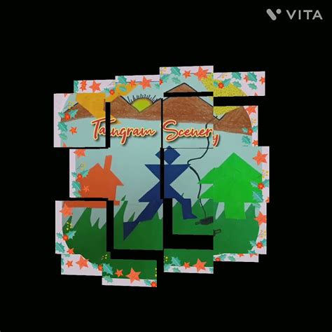 Tangram Scenery Using With Mathmatical Geometrical Shapes Maths