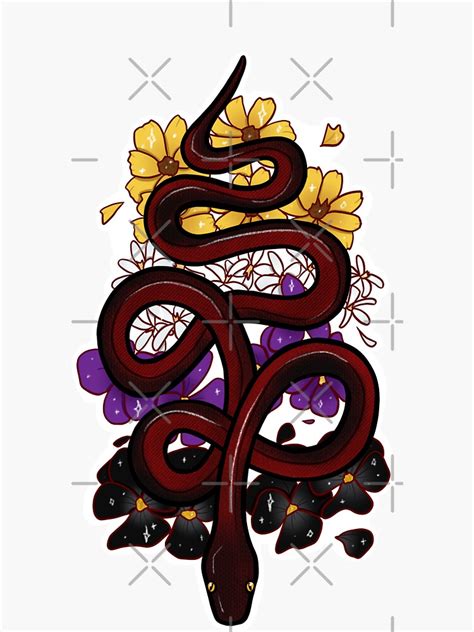 Non Binary Snake Sticker By Blooming Cyre Redbubble