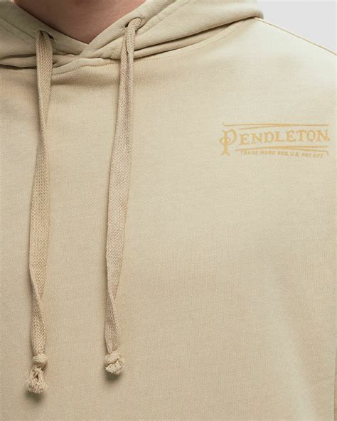 Pendleton Trade Mark Hoodie Beige Mens Hoodies Pendleton