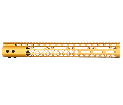 Guntec Usa 15 Air Lite Series M Lok Free Floating Handguard Monolithic Top Rail Anodized Gold