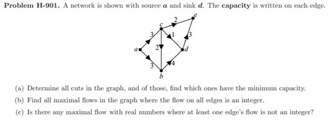 solved problem h 901 a network is shown with source a and