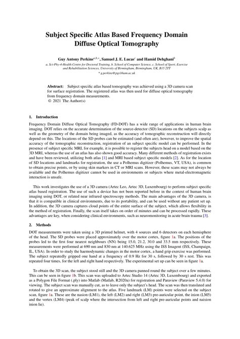 Pdf Subject Specific Atlas Based Frequency Domain Diffuse Optical Tomography