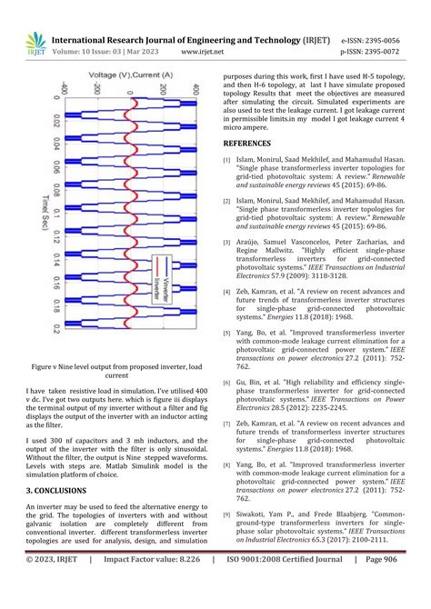 Improved Nine Level Transformerless Inverter With Reduced Part Count Pdf