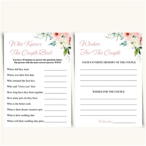 10 Printable Same Sex Wedding Shower Games Same Sex Shower Game Bundle