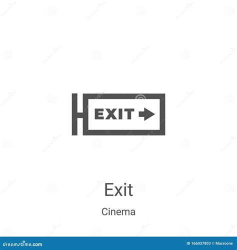 Exit Icon Vector From Cinema Collection Thin Line Exit Outline Icon Vector Illustration Stock