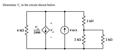 solved determine v0 in the circuit shown below