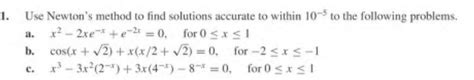 use modified newton s method to find solutions