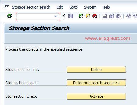 Activate Storage Section Search