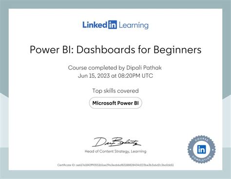 Dipali Pathak On Linkedin Certificate Of Completion