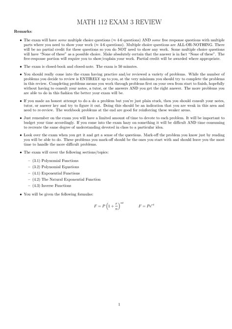 35 Questions On Polynomials Functions Exam 3 Math 112 Docsity