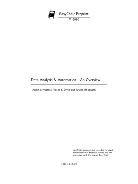 Data Analysis And Automation An Overview Pdf