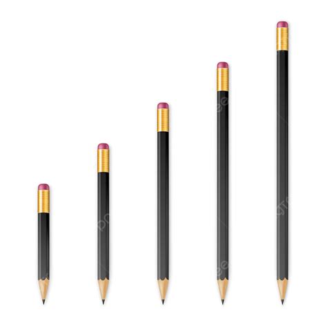 Black Wooden Sharp Pencils Mock Up Group Pencil Isolated Vector Mock Up Group Pencil Isolated