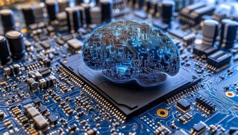 Ai Chip Motherboard Brain Like Circuitry On Futuristic Motherboard For