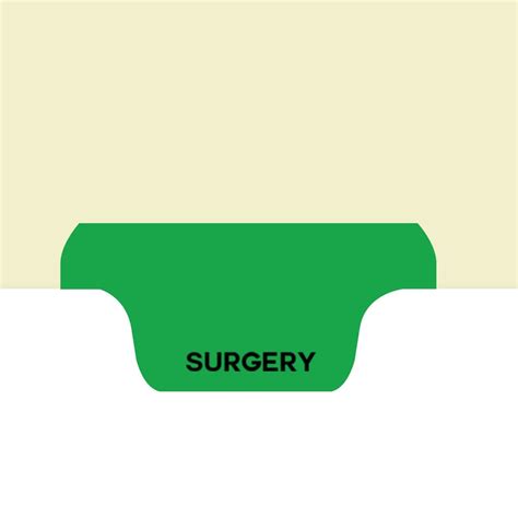 Surgery Chart Dividers Bottom Tab Position 2 Medium Green 50box