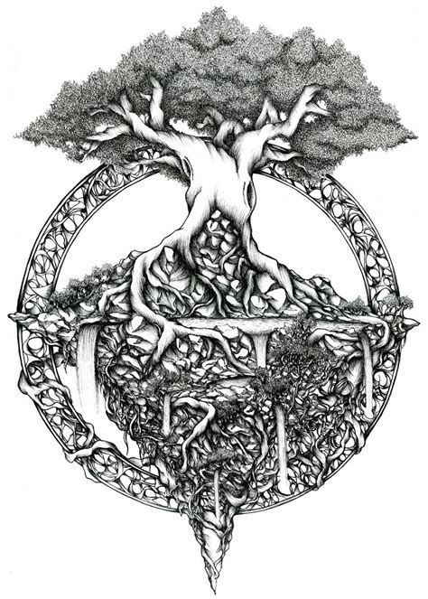 Tree Of Life Print Tree Art Original Drawing Tree Of Etsy UK Tree Drawing Drawings Ink