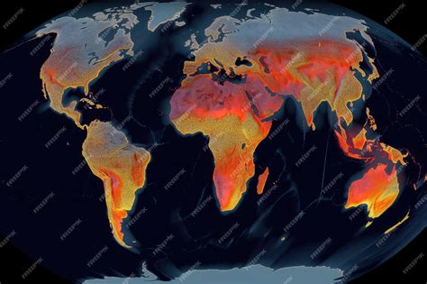 Premium Ai Image Carbon Dioxide Emissions Visualized Map Or D Simulation