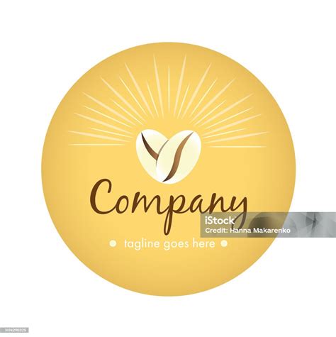 심장의 형태로 접힌 커피 원두의 형태로 로고 따뜻한 황금빛 색조 0명에 대한 스톡 벡터 아트 및 기타 이미지 0명 갈색 곡초류 Istock