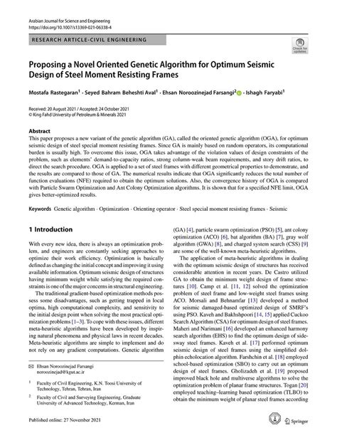 pdf proposing a novel oriented genetic algorithm for optimum seismic