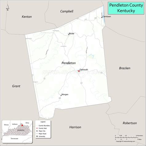 Map Of Pendleton County Kentucky Where Is Located Cities Population Highways And Facts