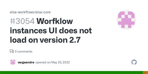 Worfklow Instances Ui Does Not Load On Version 27 · Issue 3054 · Elsa Workflowselsa Core · Github