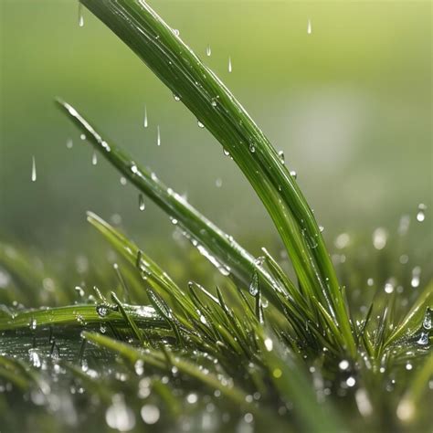 Premium Ai Image Wet Grass In Rain