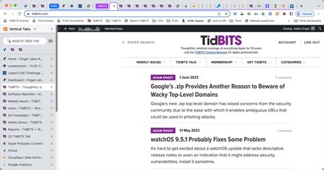 A Roundup of Vertical Tab Support in Mac Web Browsers - TidBITS
