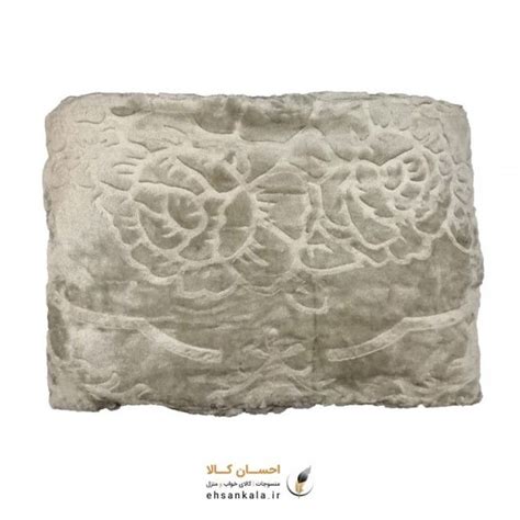 پتو دو نفره تیسا طرح گل برجسته رنگ موشی