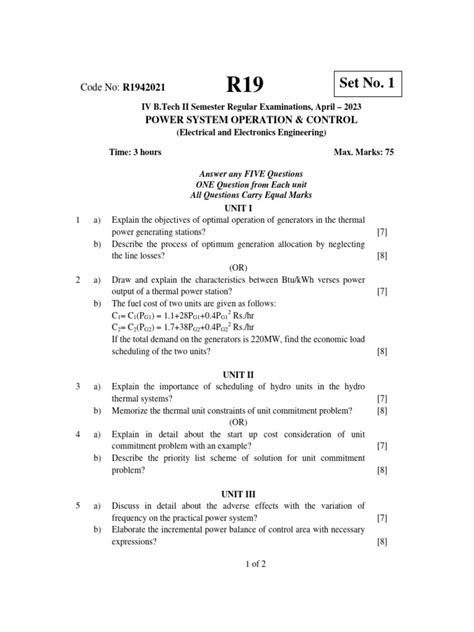 Power System Operation Control April 2023 Pdf Capacitor Electric