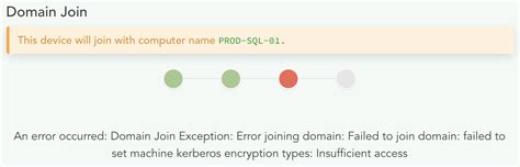 Failed To Join Domain Failed To Set Machine Kerberos Encryption Types Thinkst Canary