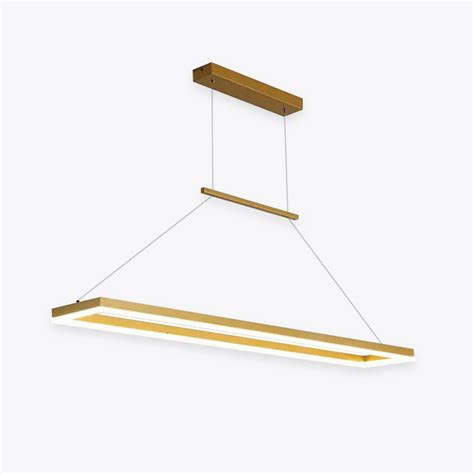 Modern Rectangular Pendant Light Goldcoffee Letslighting