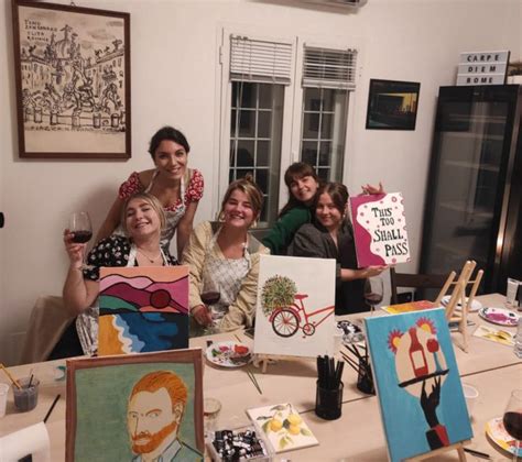 Rome Small Group Art Class With Wine