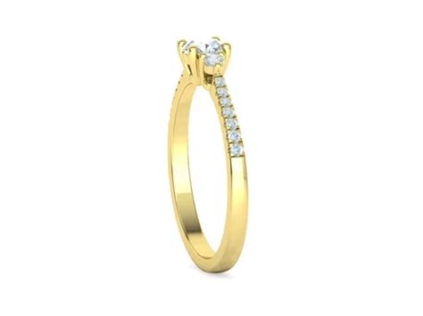 Birgit 3 Stone Engagement Ring V2 Delicate French Pave Setting Bamina Jewelry