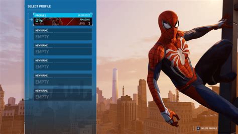 Save Slot Marvels Spider Man Interface In Game