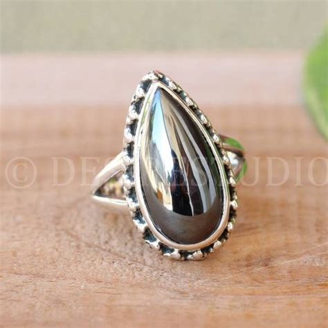 Hematite Ring Etsy