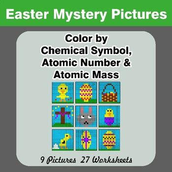Color By Chemical Symbol Atomic Number Atomic Mass Easter Mystery Pictures