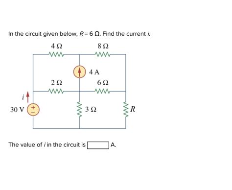 solved in the circuit given below r 6 Ω find the current