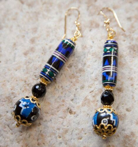 Kazuri Onyx And 24k Gold Vermeil Drop Earrings Mombasa Ebay