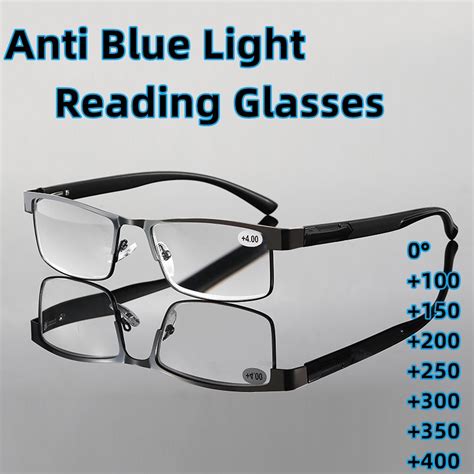 Mens Titanium Reading Glasses Retro Business Hyperopia Prescription